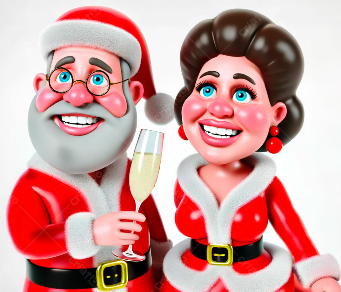 3d Do Papai Noel E Mamãe Noel Download 104618 Criativo Dahora