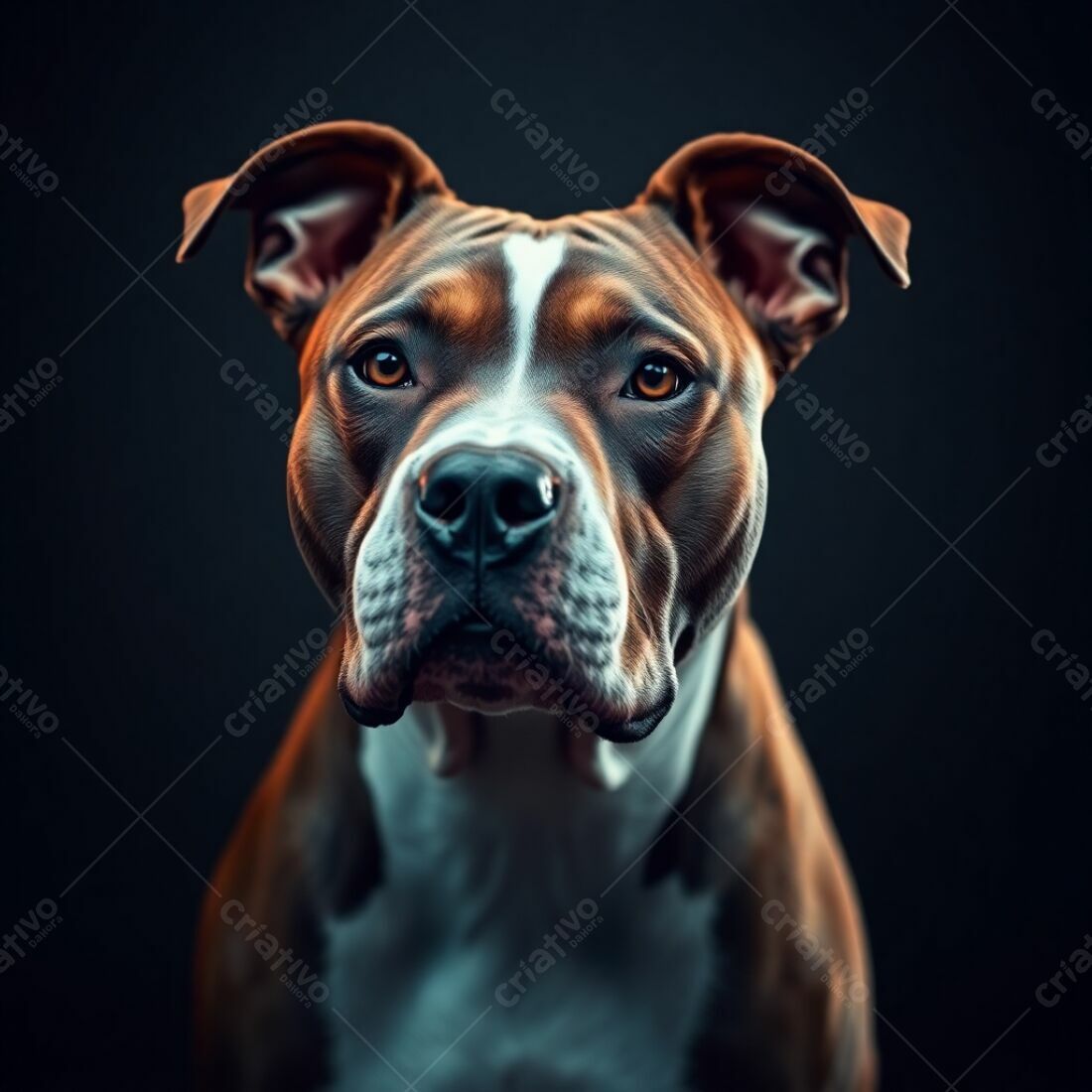 Photorealistic Image Of A Pitbull Dog Electric Colors Elegant Pose ...