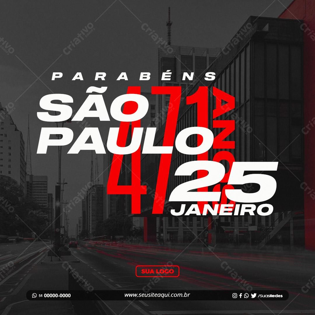 Parabéns são paulo 471 anos social media psd editável - [download ... Parabéns são paulo 471 anos social media psd editável - [download ...