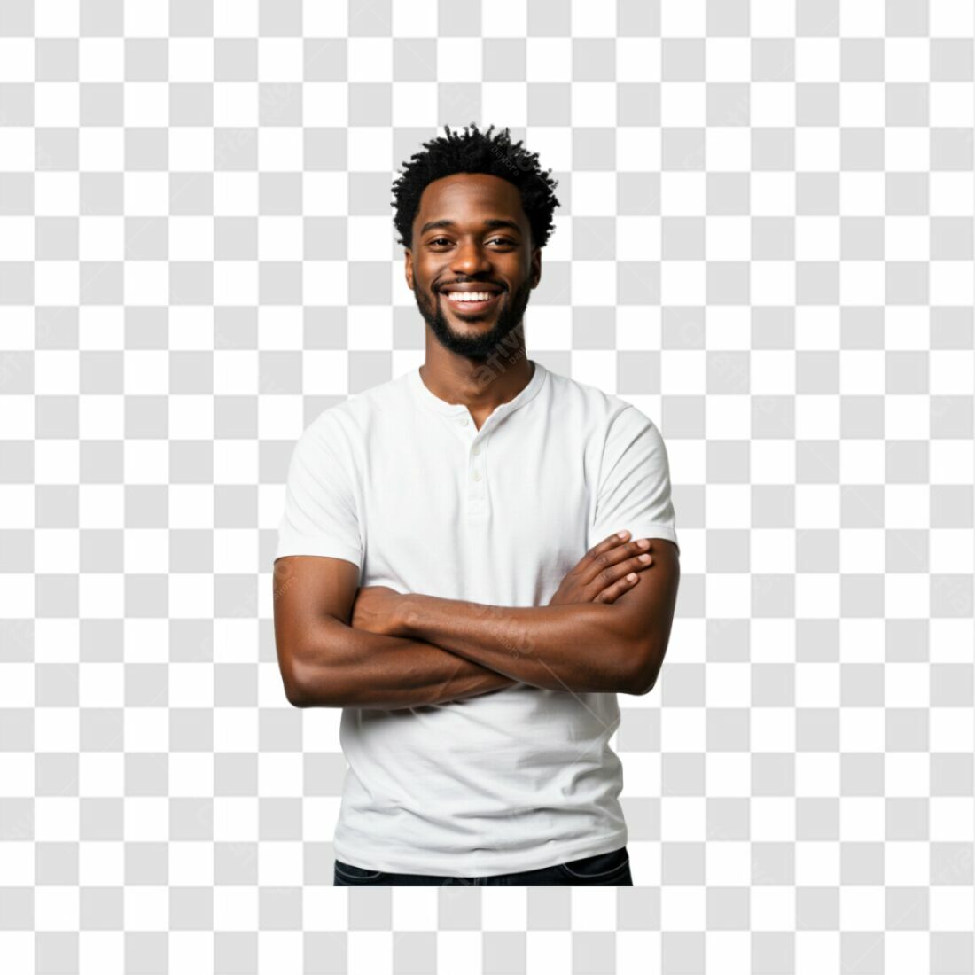 Avatar PNG com fundo transparente Homem negro sorrindo — Criativo Dahora