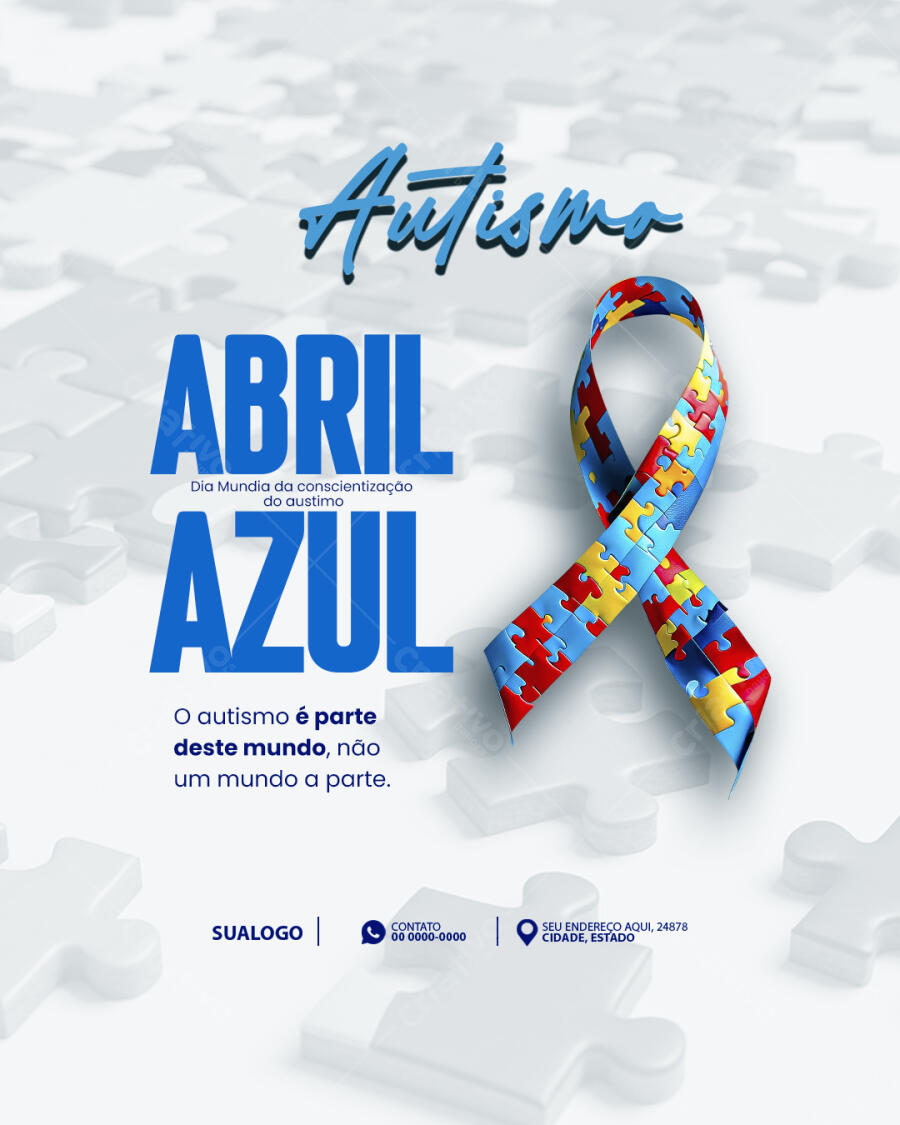 Flyer Abril Azul Conscientização Autismo PSD Editável | PSD Premium ...