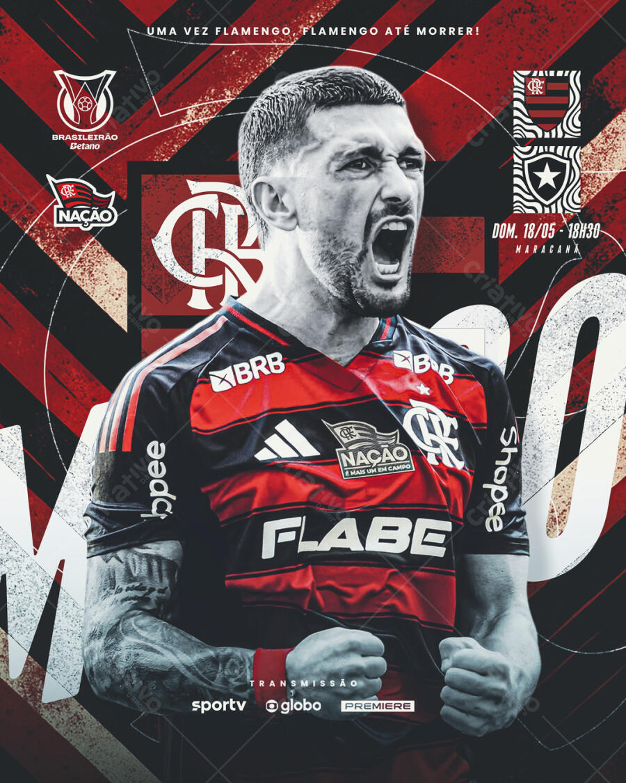 Editable PSD Flamengo Game Poster | PSD Premium [download]