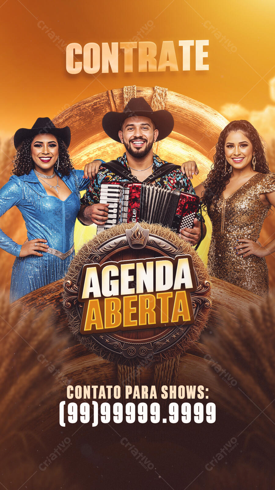 Flyer Divulgação Banda Sertaneja Contrate Agenda Aberta PSD Editável ...