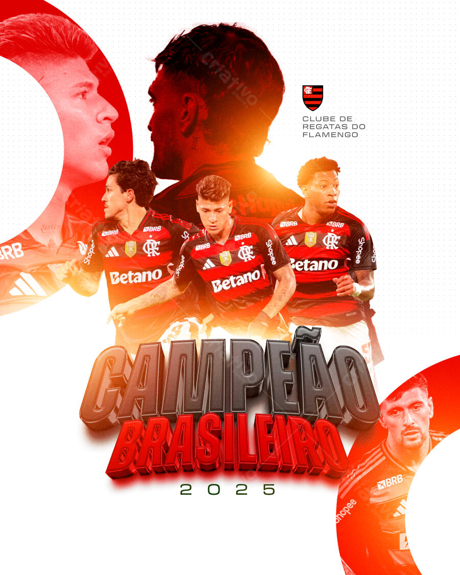 Editable PSD Social Media Post for Flamengo Brazilian Champion 2025 ...
