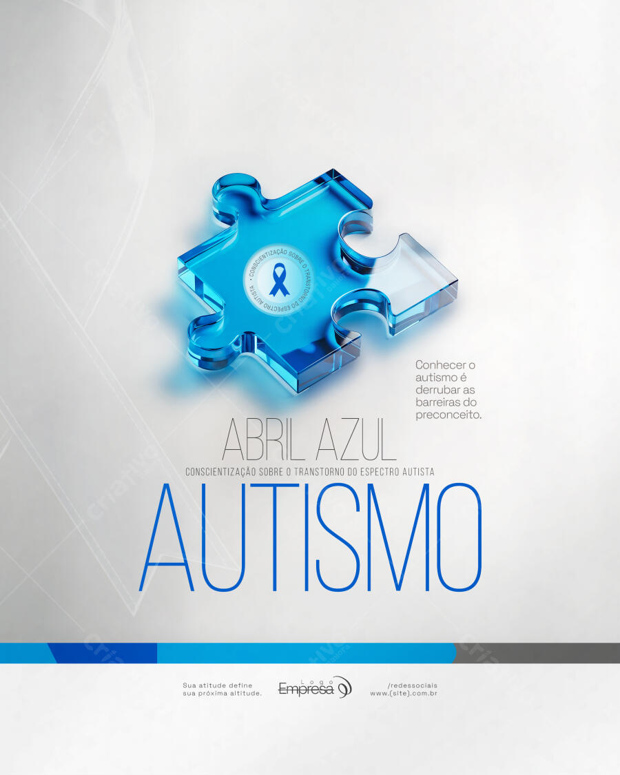 Flyer Abril Azul Conscientização Autismo PSD Editável — Criativo Dahora